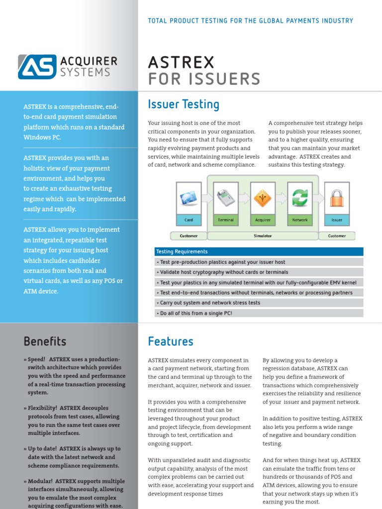 Astrex For Issuers | PDF | Emv | Information Technology Management