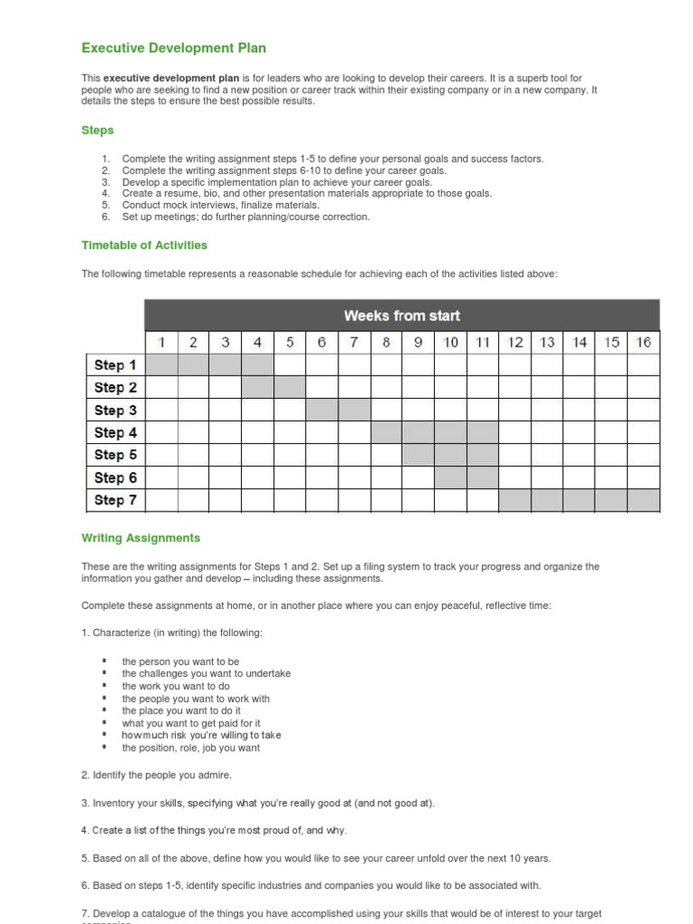 2 Executive Development Plan | PDF