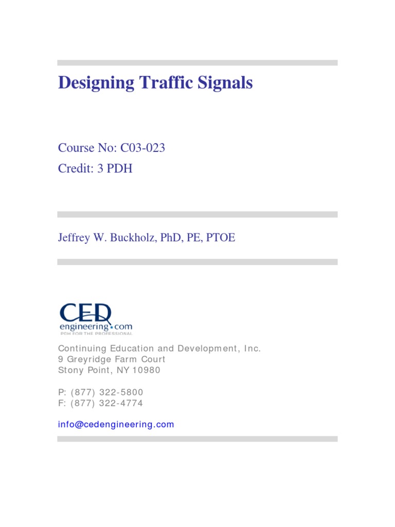Traffic Signal Design Principles | PDF
