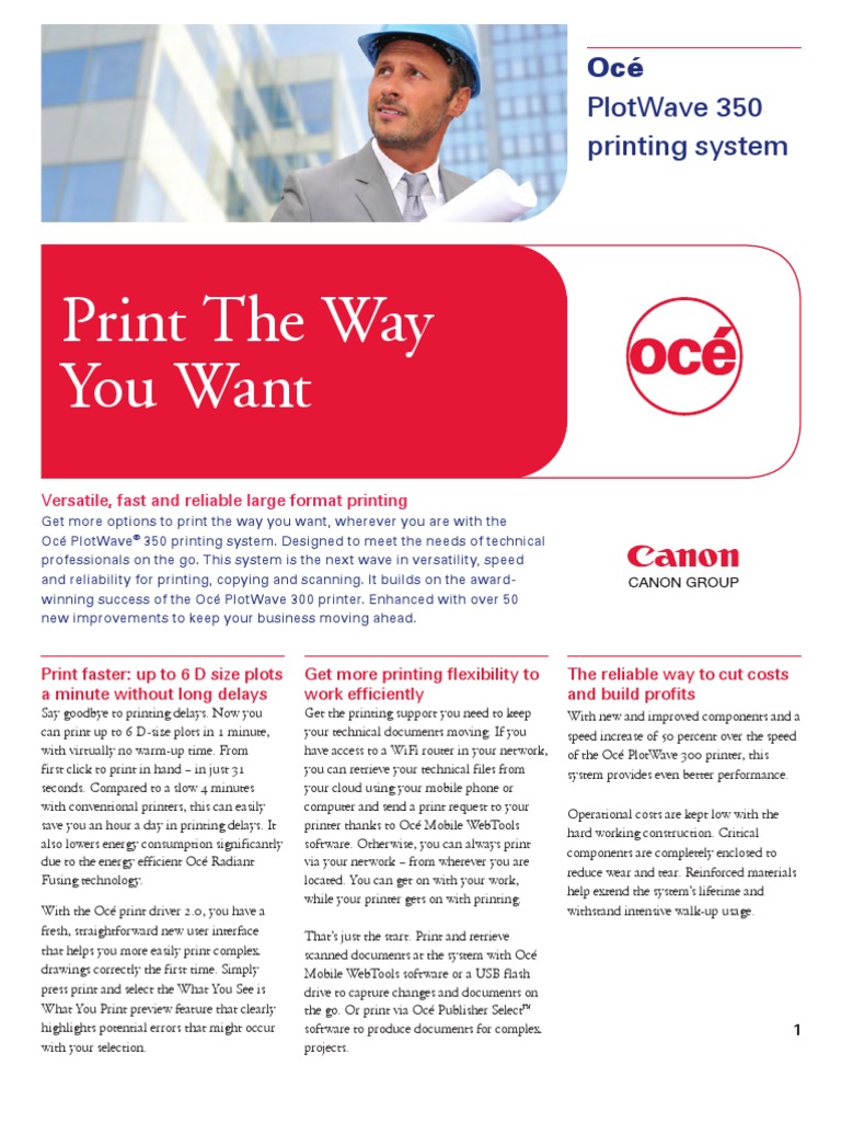 Oce Plotwave 350 Ozalit Makinasi | PDF | Image Scanner | Printer (Computing)