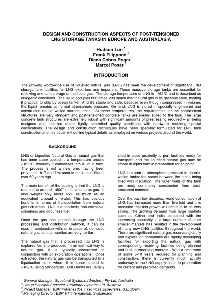 Design LNG Storage Tanks | PDF | Prestressed Concrete | Liquefied ...