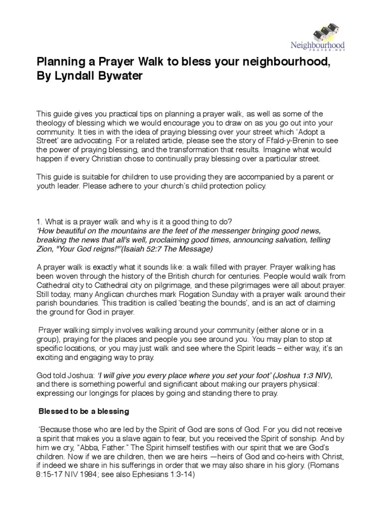 Prayer Walking Guide | PDF | Armor Of God | Prayer