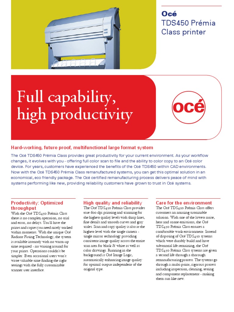 Oce TDS 450 Ozalit Makinasi | PDF | Image Scanner | Printer (Computing)