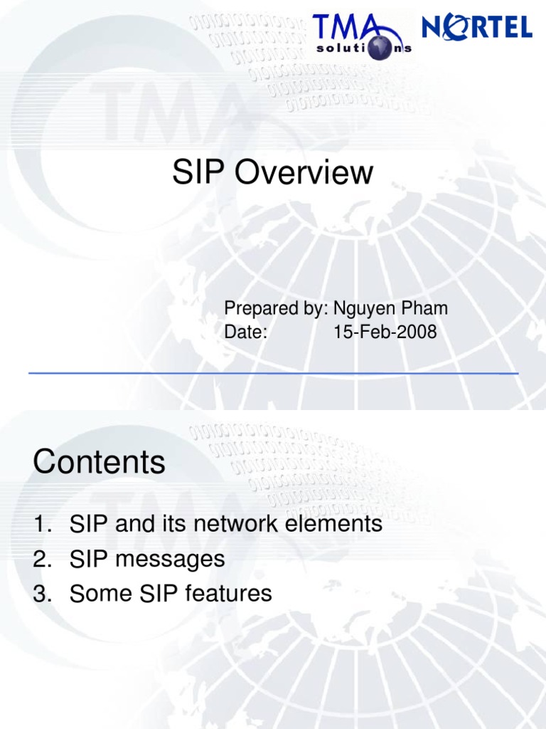 SIP Overview: Prepared By: Nguyen Pham Date: 15-Feb-2008 | PDF ...