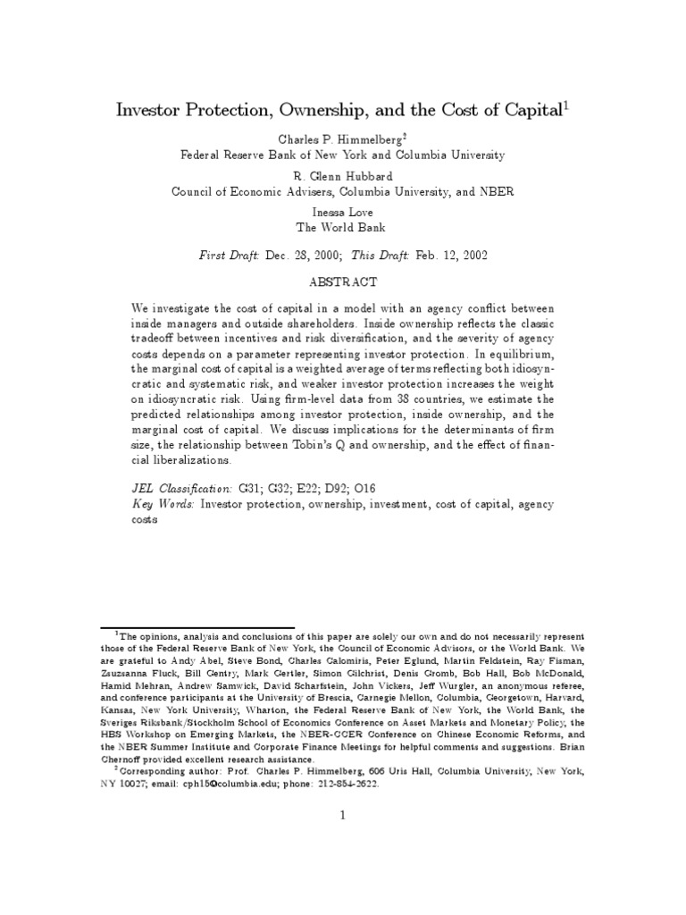 Research Paper | PDF | Cost Of Capital | Stocks