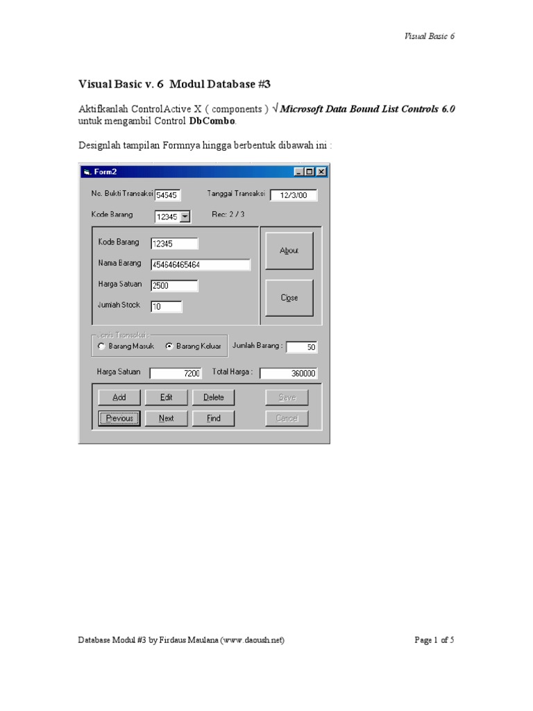 Visual Basic 6 Database Module 3 Guide | PDF