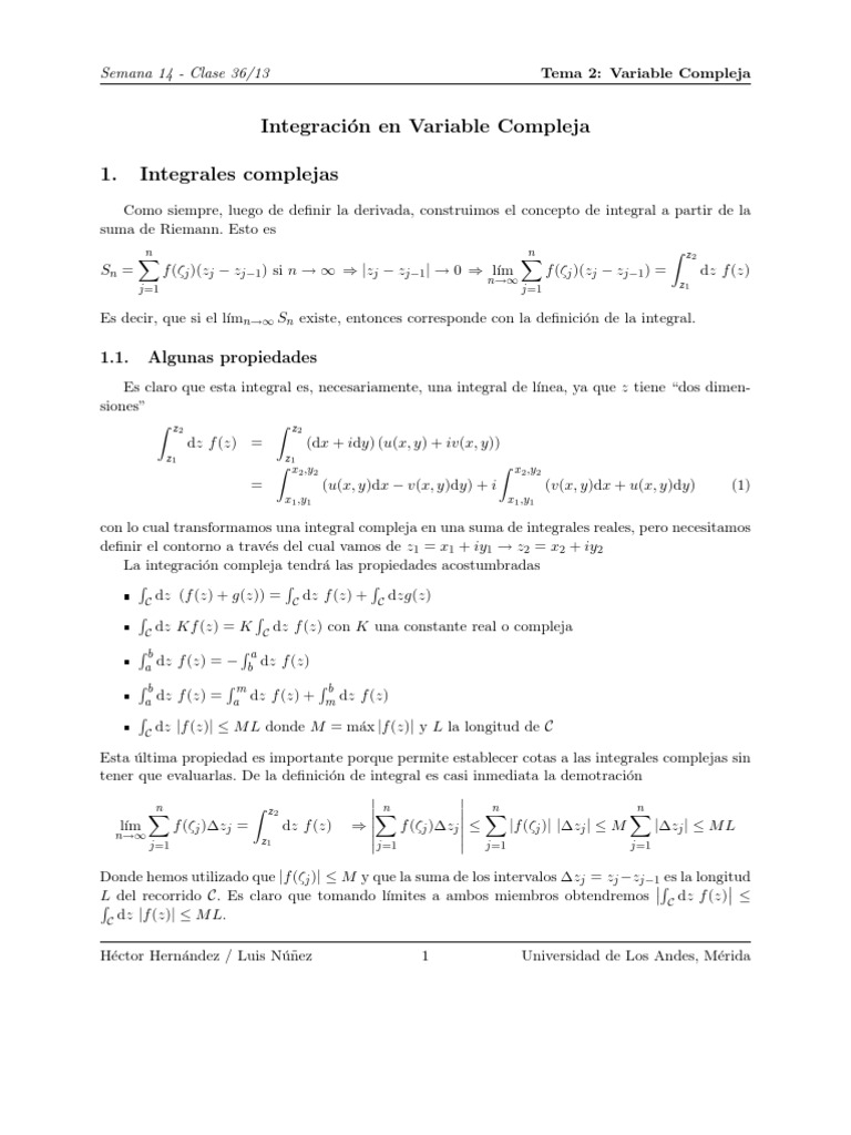 Integrales Complejas | PDF | Análisis complejo | Integral