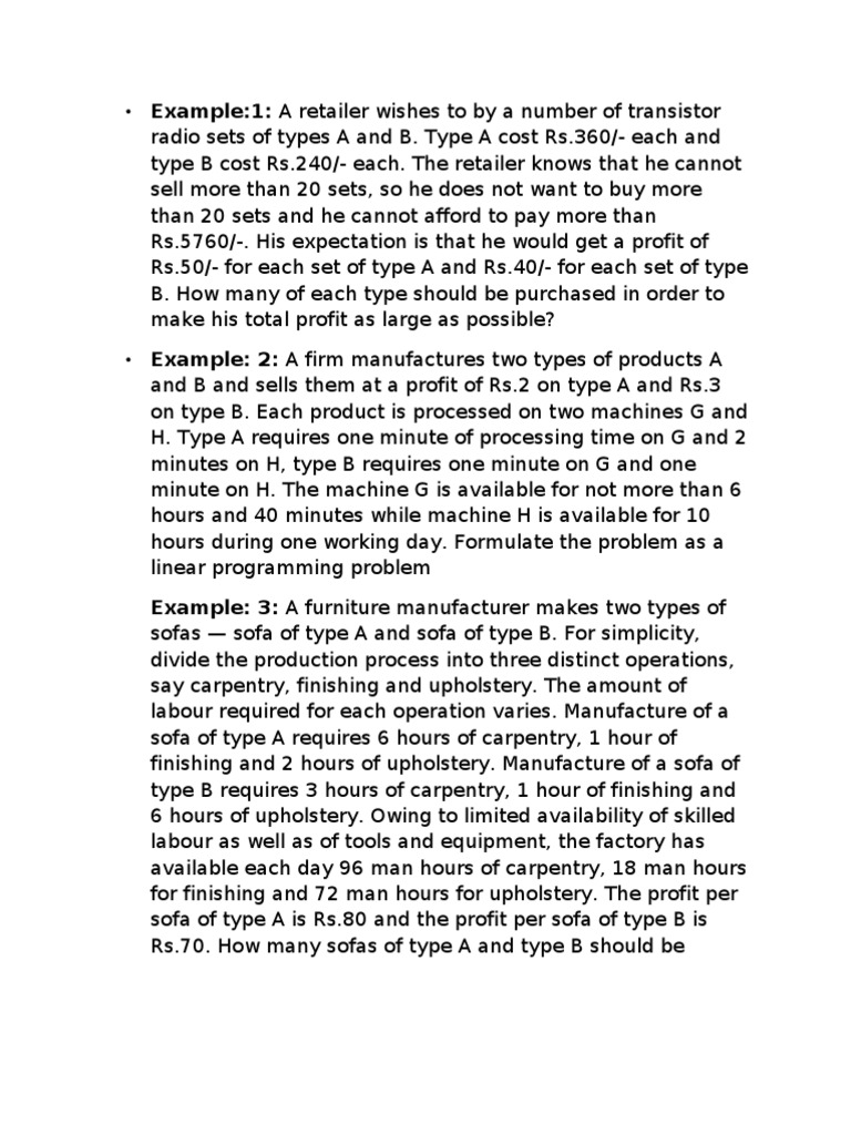Example - LPP Formulation | PDF | Carpentry | Fertilizer