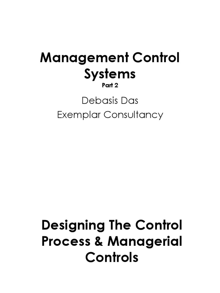 Management Control Systems Pdf Strategic Management Business Process