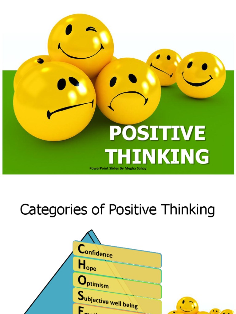 Positive Thinking: Powerpoint Slides by Megha Sahay | PDF | Attitude ...