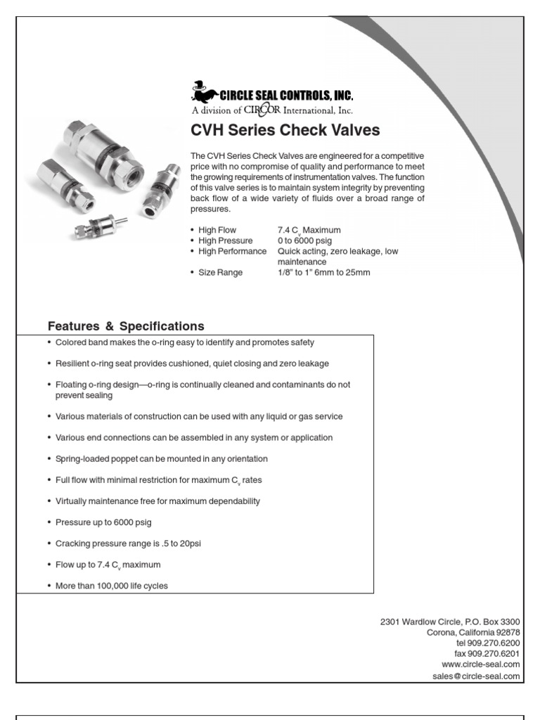 CVH Series PDF | PDF | Valve | Pressure