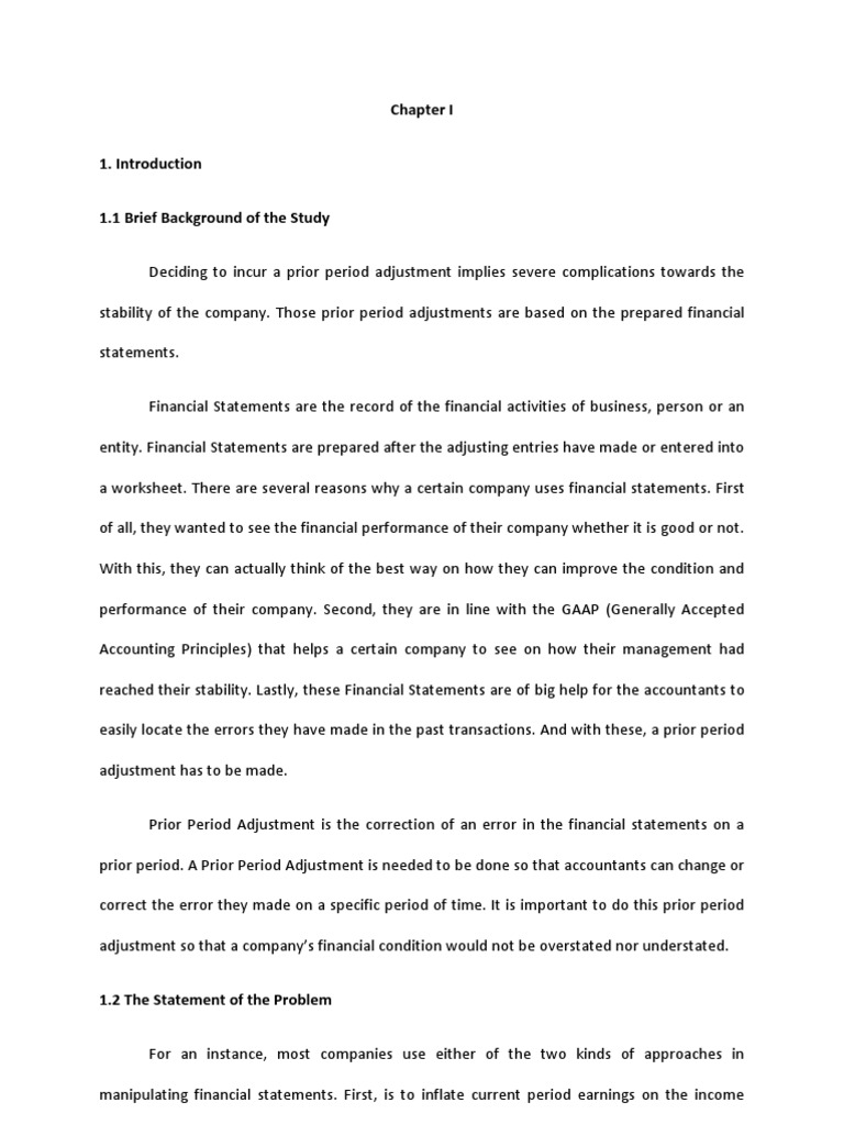 Prior Period Adjustments | PDF | Finance & Money Management