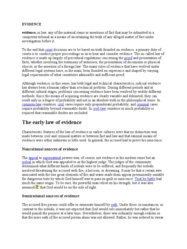 Evidence Admissibility | PDF | Evidence (Law) | Witness