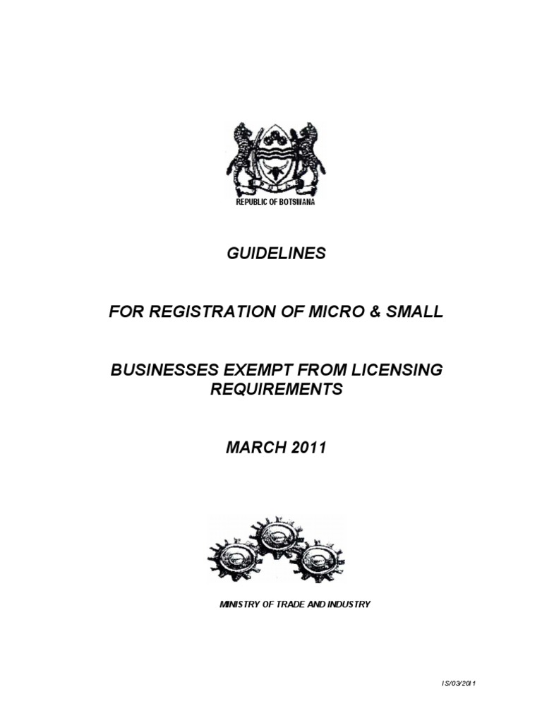 Micro and Small Businesses Exempt From Trade License Requirements | PDF ...