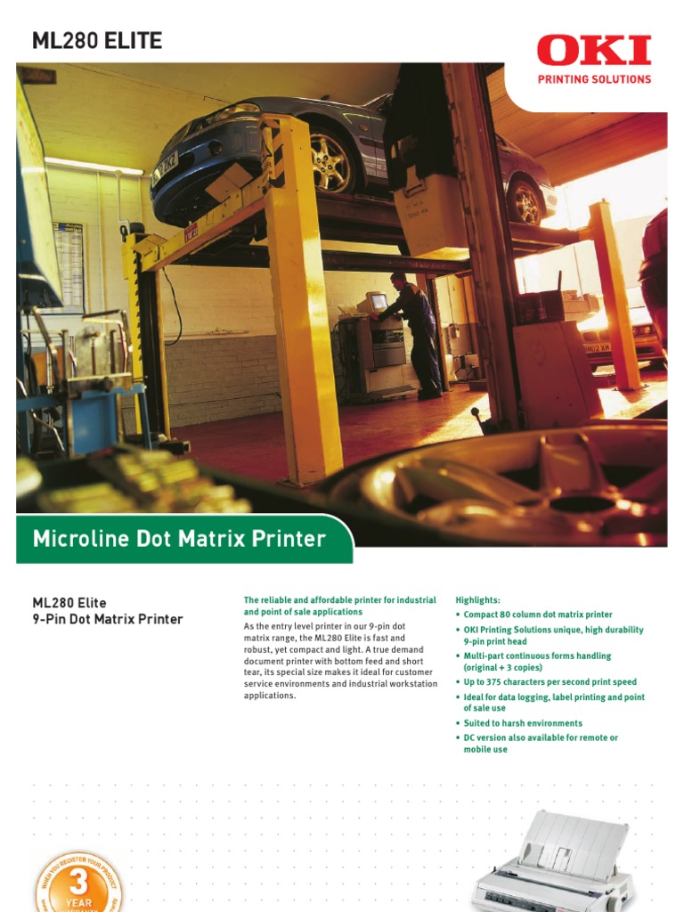 OKI ML280 Spec Sheet Tcm3-122620 | PDF | Printer (Computing) | Office Equipment