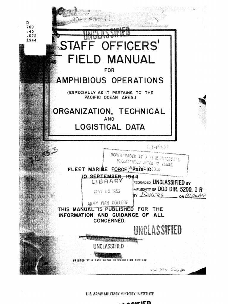 Amphibious Operations, Staff Officers' Manual, USMC, Nov 1944 | PDF