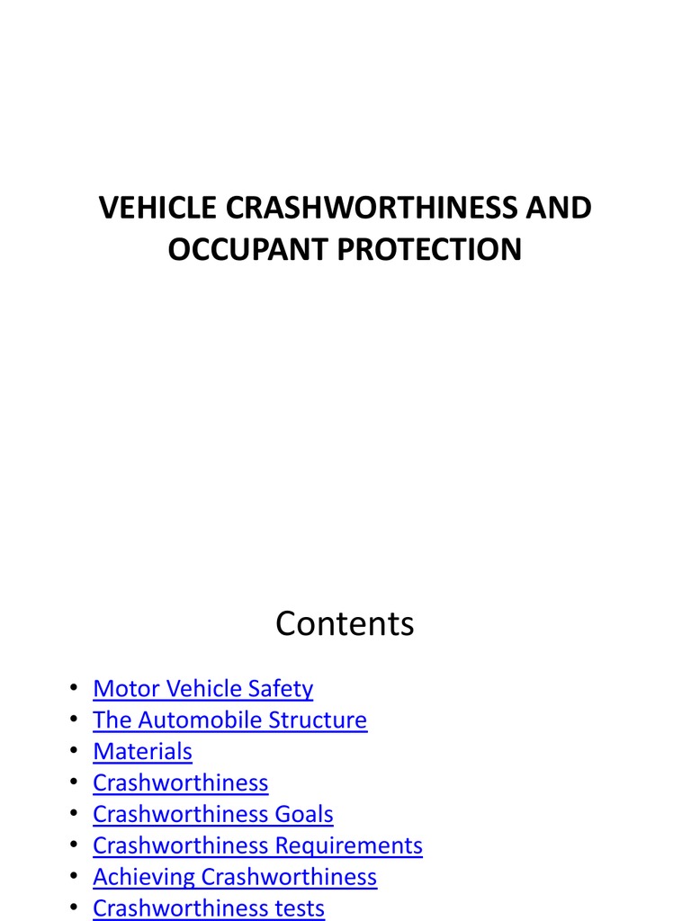 Vehicle Crashworthiness | PDF