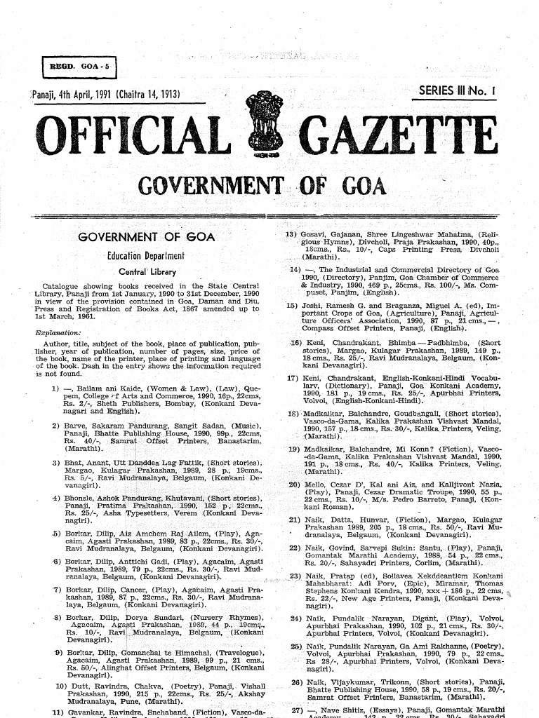 Books Published in Goa 1990 | PDF | Religion And Belief