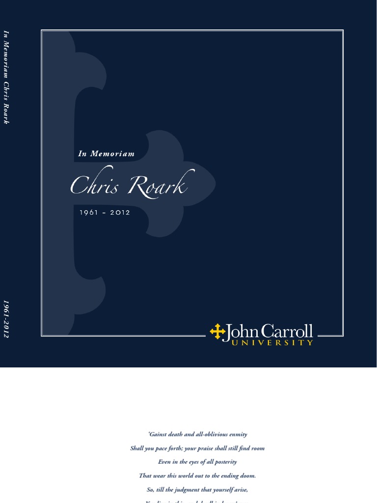 In Memoriam Chris Roark | PDF | Teachers | Teaching And Learning