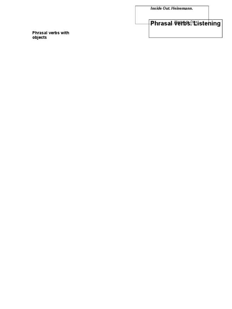 Phrasal Verbs Listening 2 | PDF | Phrase | Metaphor