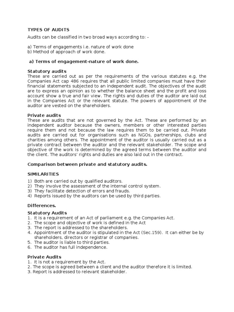 Types of Audits | PDF
