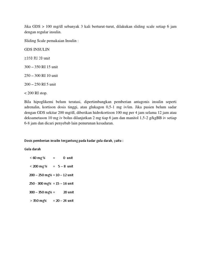 Sliding Scale Insulin | PDF | Pengembangan Diri