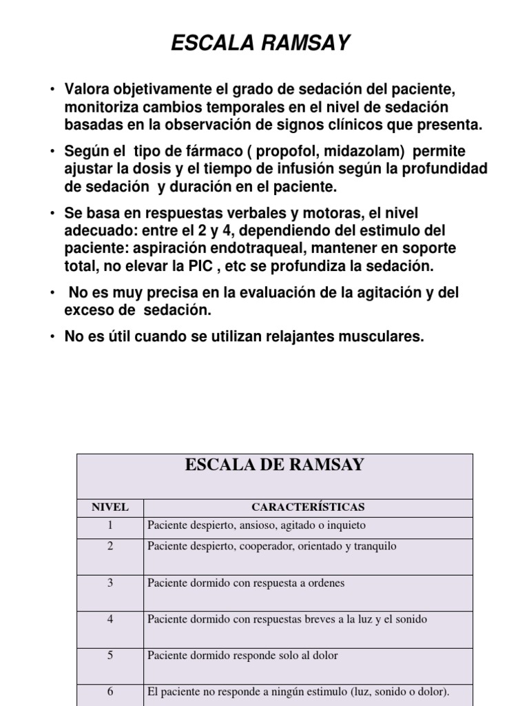 Escala Ramsay | Oxígeno | Enfermedades y trastornos