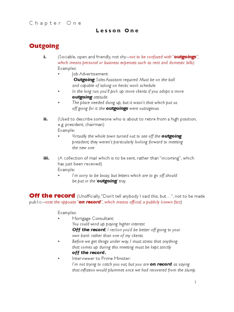 Chapter One Advanced Everyday English | PDF | Languages