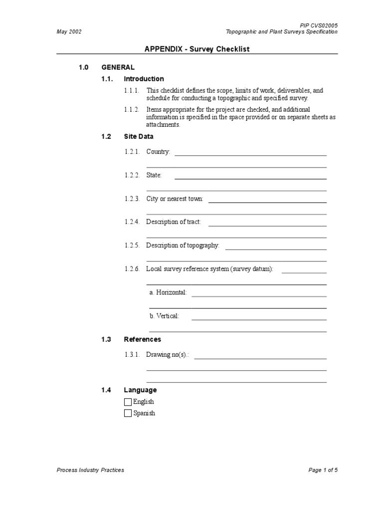 Topographic and Plant Surveys Specification CVS02005 - EEDS | PDF ...