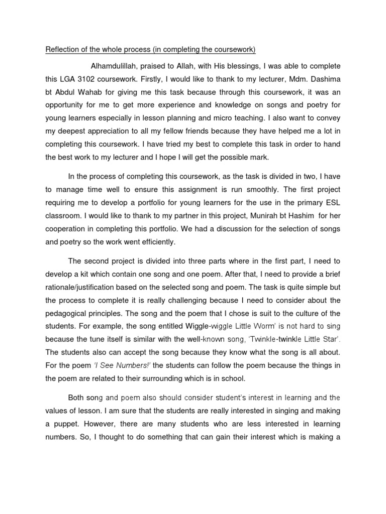 Coursework Reflection on Micro Teaching | PDF | Lesson Plan | Teachers