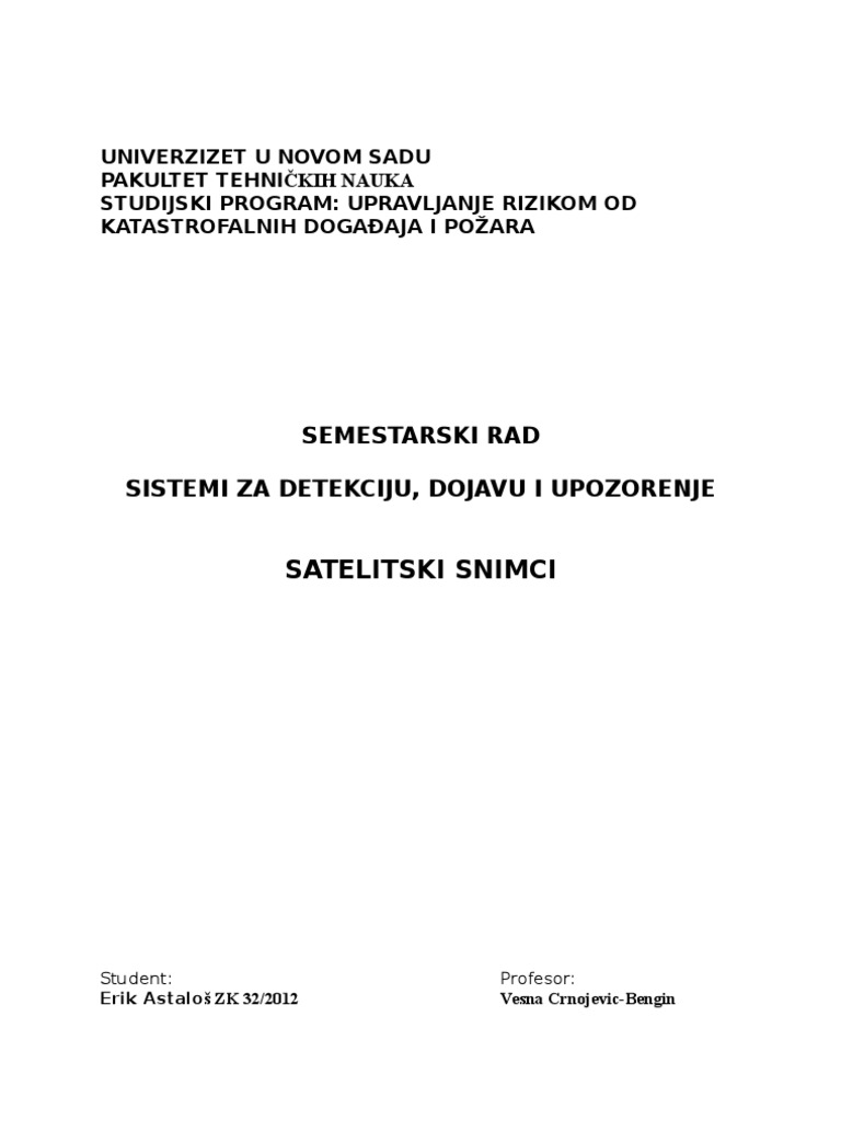 Satelitski Snimci | PDF