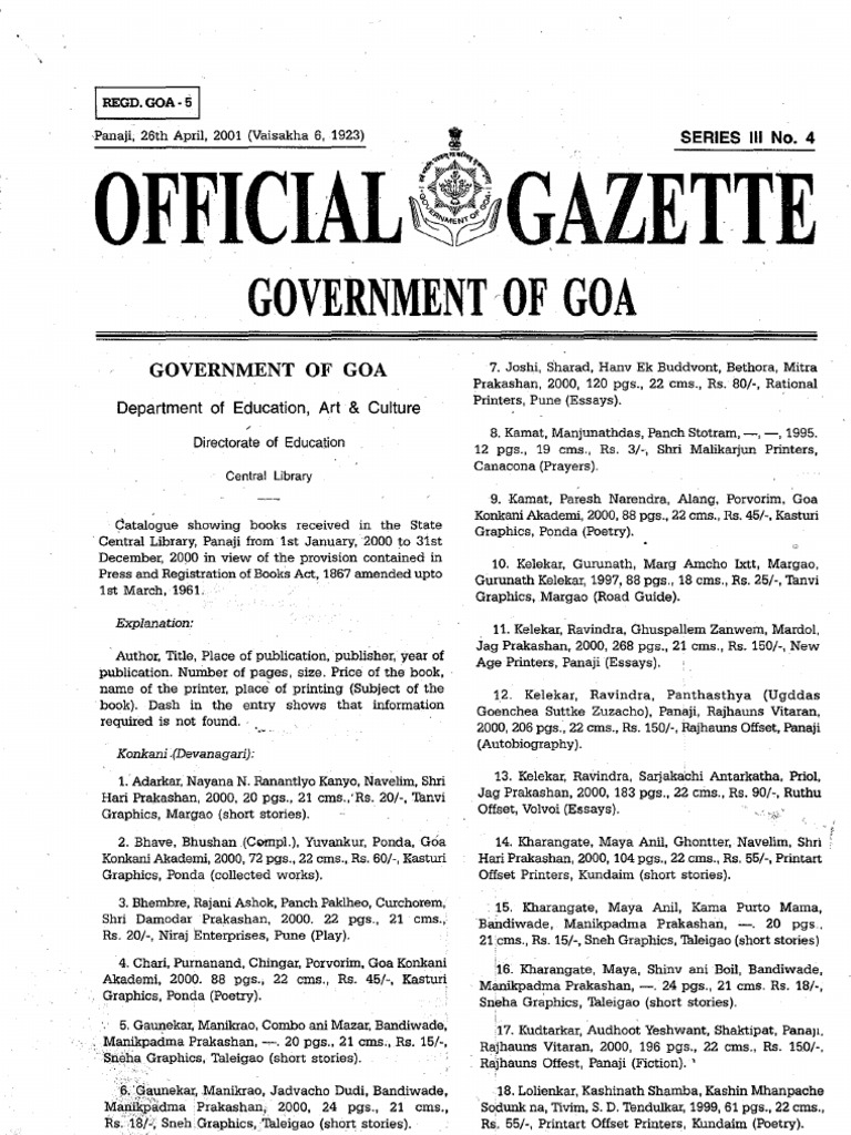 Goa Library Book Catalogue 2000 | PDF | Social Institutions | Social ...
