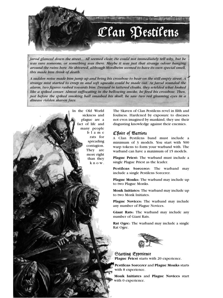 Clan Pestilens Mordheim Rules | PDF | Shield | Magician (Fantasy)
