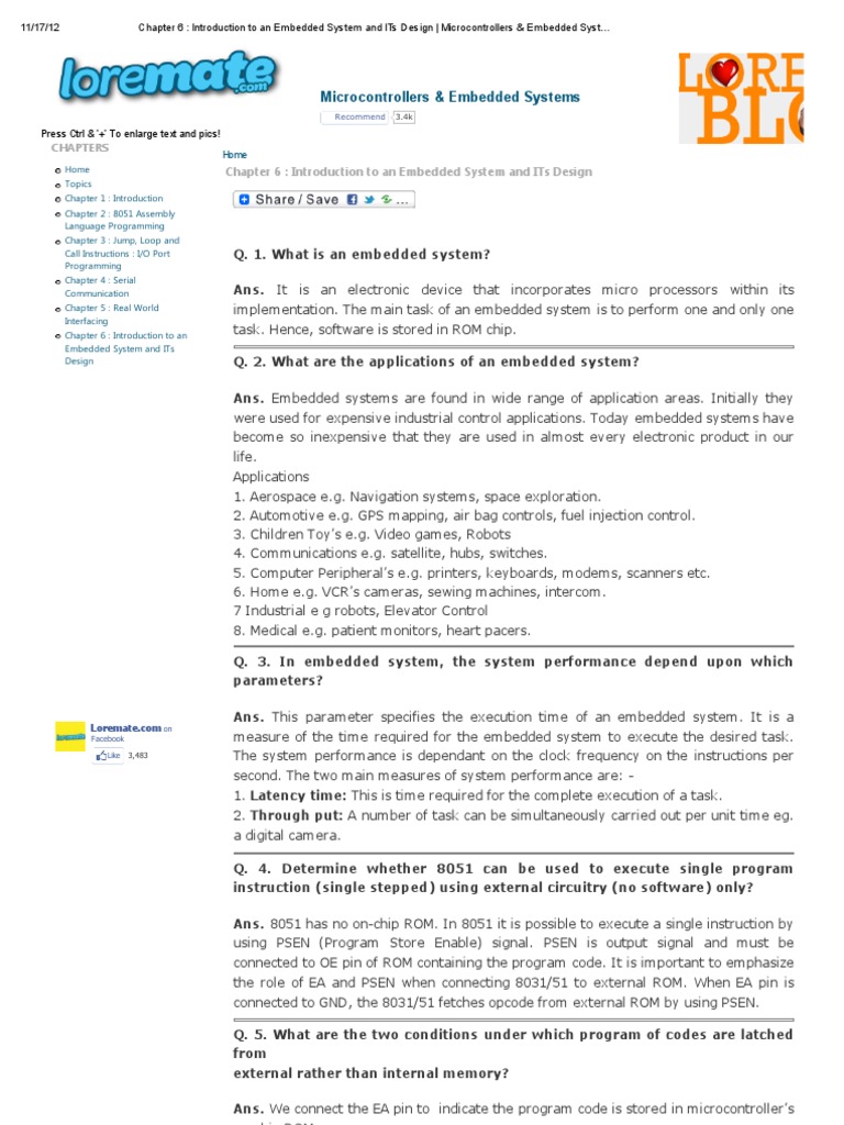Chapter 6 - Introduction To An Embedded System and ITs Design ...