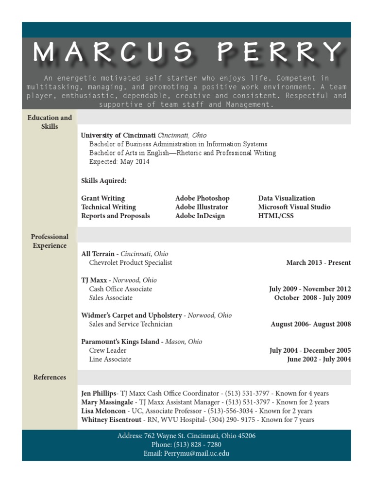 Marcus Perry's Professional Profile | PDF