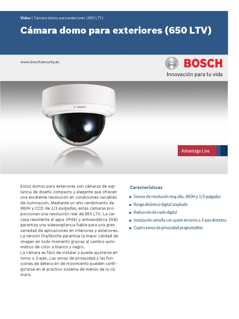 Camara Domo para Exteriores 650ltv | PDF | Resolución de pantalla | Vídeo