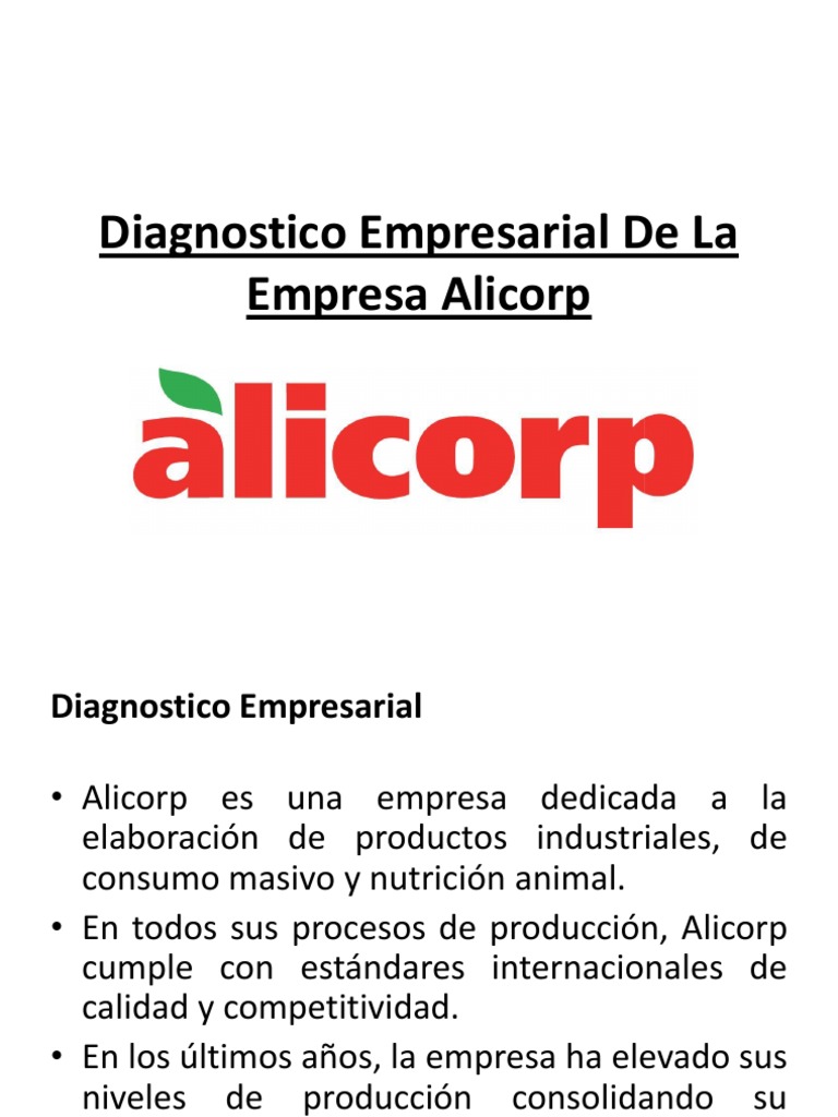 Diagnóstico Empresarial de Alicorp | PDF | Finanzas y dinero