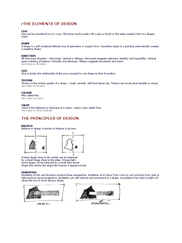 The Elements of Design | PDF | Shape | Contrast (Vision)