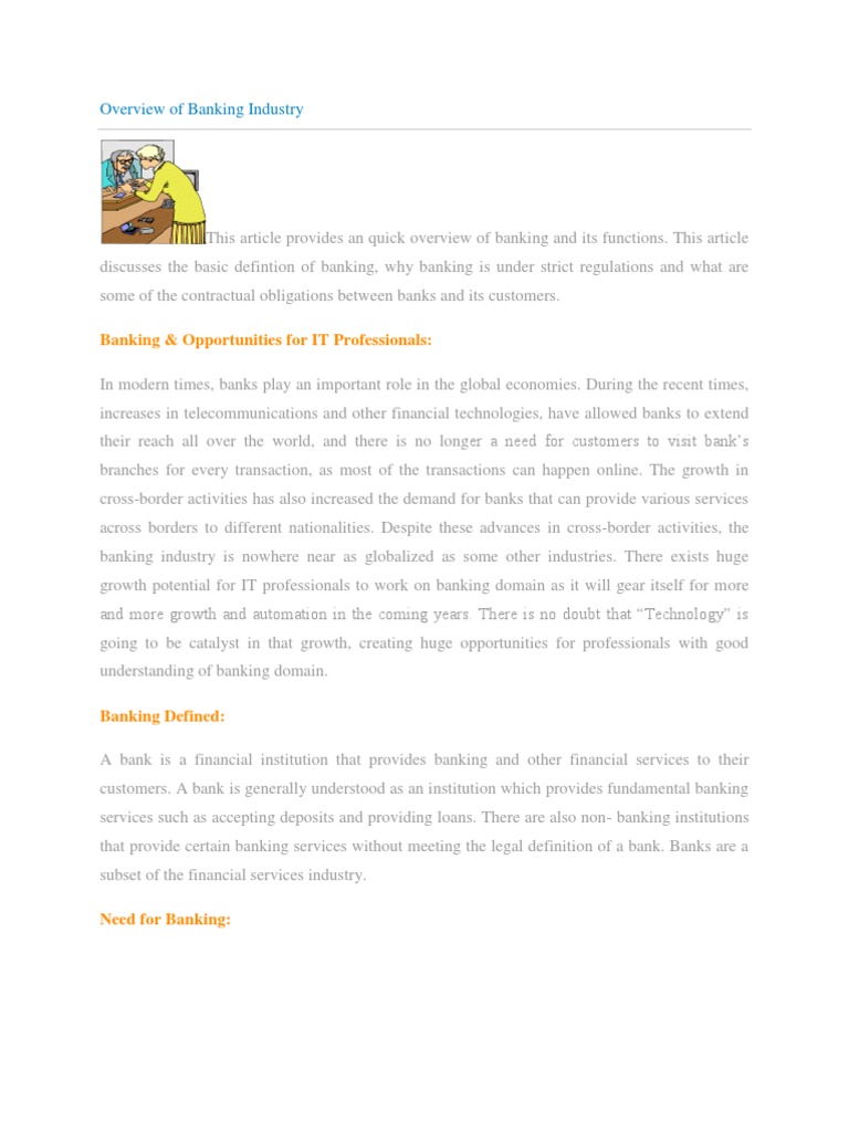 Overview of Banking Industry | PDF | Investment Banking | Banks