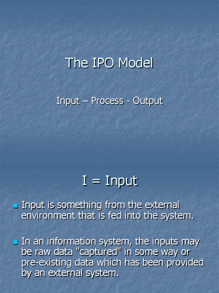 The IPO Model | Input/Output | Test (Assessment) | Free 30-day Trial ...
