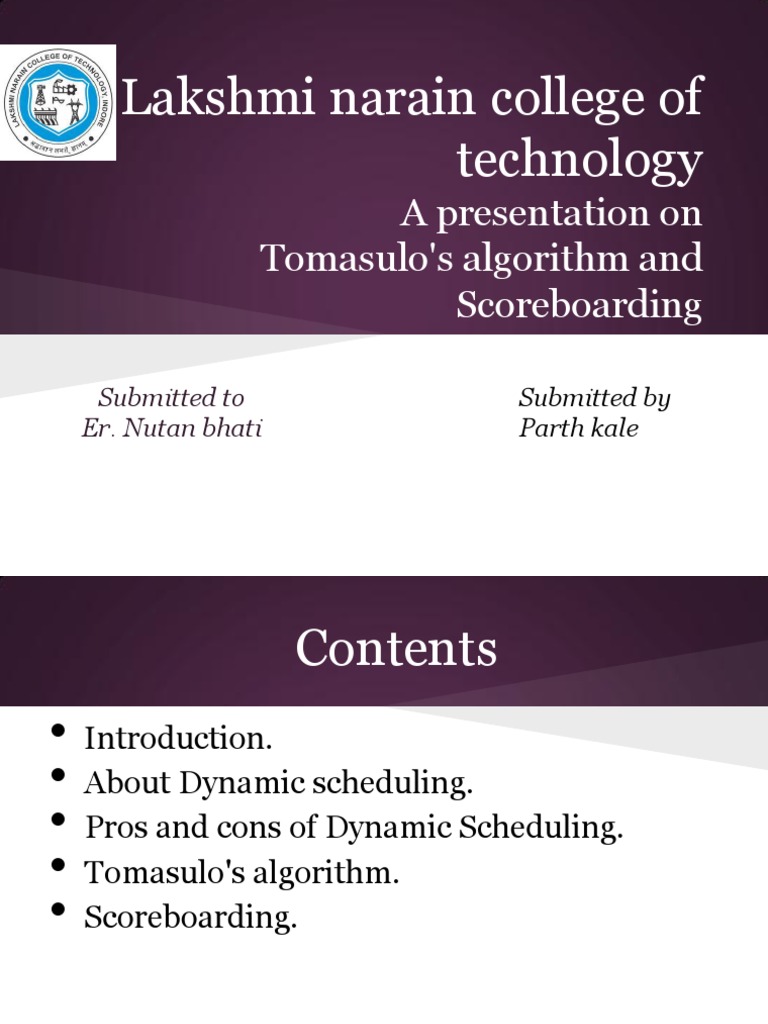 Tomasulo's Algorithm and Scoreboarding | PDF | Instruction Set ...