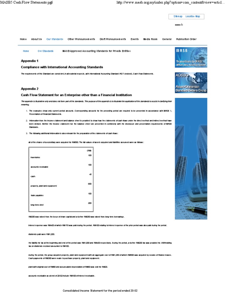 MASB5 Cash Flow Statements Pg6 | PDF | Cash Flow Statement | International Financial Reporting ...