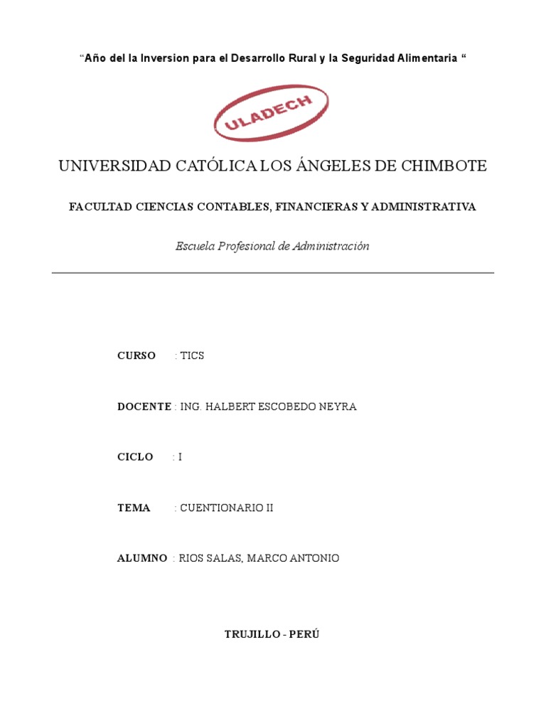 TICS Marcos Rios | PDF | Microsoft Excel | Tecnología digital