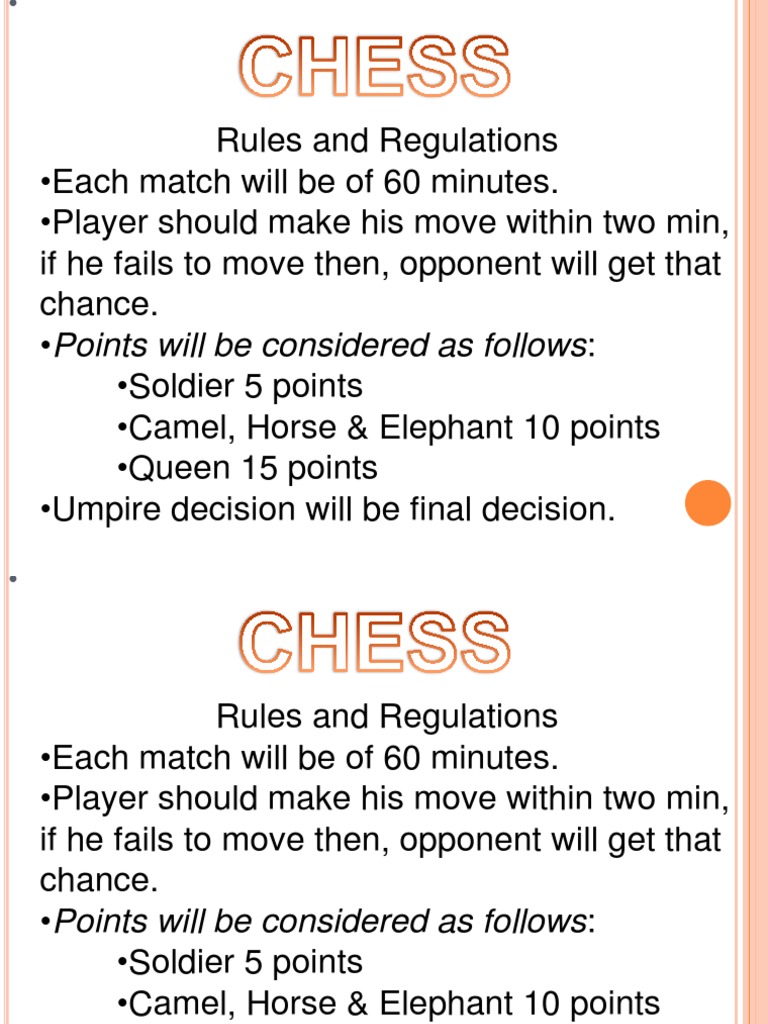 Chess Rules | PDF | Competitive Games | Game Rules