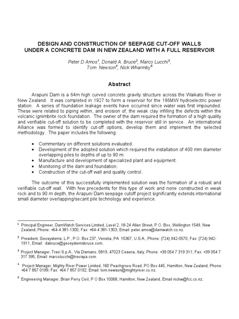 233 Design and Construction of Seepage Cut-Off Walls | PDF | Dam | Deep ...