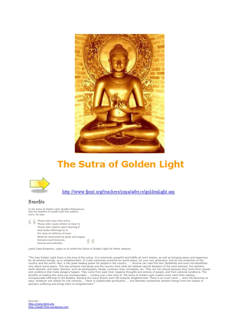 Golden Light Sutra | PDF | Travel | Philosophy