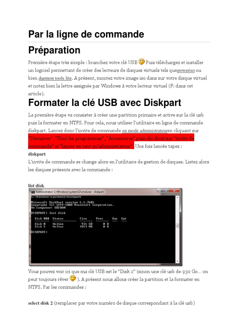 Créez Une Clé Usb Bootable | PDF | Clé USB | Interface en ligne de commande