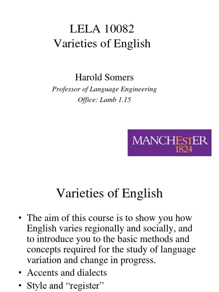 Varieties of English | PDF | Dialect | Accent (Sociolinguistics)