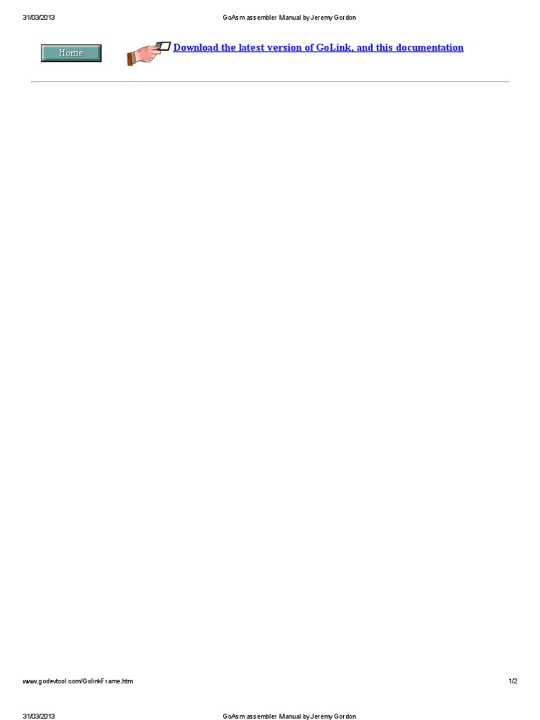 GoAsm Assembler Manual by Jeremy Gordon | PDF | Command Line Interface ...