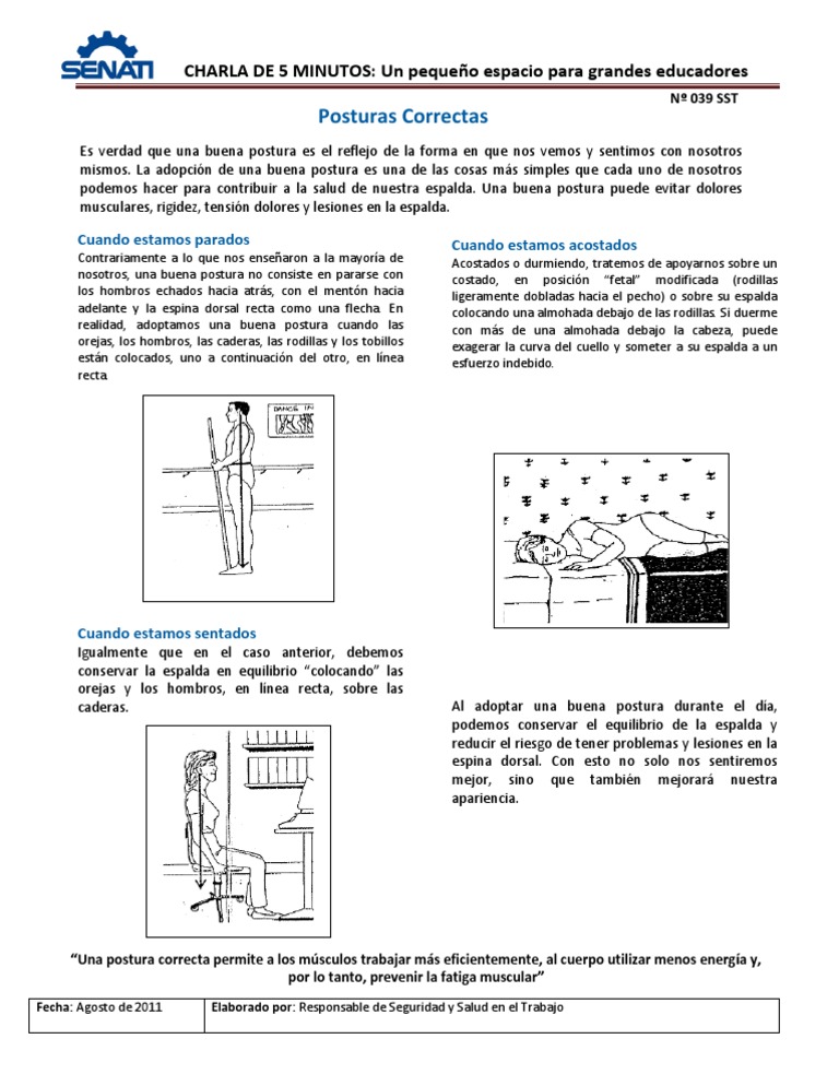 Info 039 SSO Posturas Correctas | PDF
